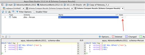 Sql Server 2012 Ignoring Default Constraints When Comparing In Aqua