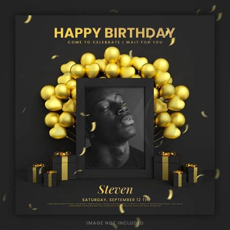 دانلود موکاپ پست اینستاگرام طرح تولد دانلود رایگان فایل لایه باز، وکتور و عکس