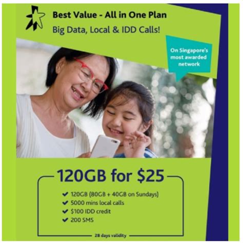 Starhub 25 120gb Data Local Calls Idd Free Data X 4 Week Wow Plan Mobile Phones