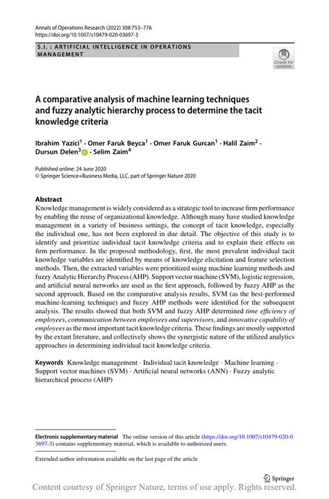 A Comparative Analysis Of Machine Learning Techniques And Fuzzy Analytic Hierarchy Process To