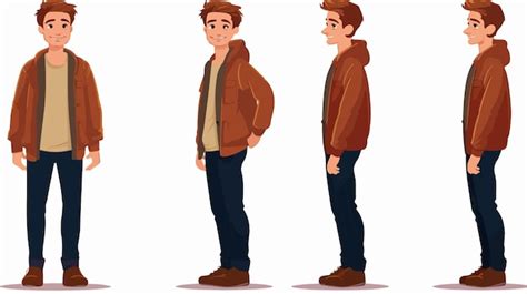 Professional Young Casual Man Character Flat Vector Isolated Premium