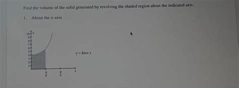 Solved Find the volume of the solid generated by revolving | Chegg.com