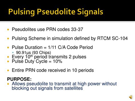Ppt Simulated Signal Acquisition With Multiple Pulsed Pseudolite