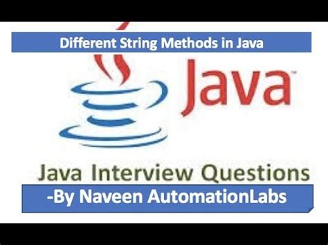 String Manipulation In Java Interview Questions Part YouTube