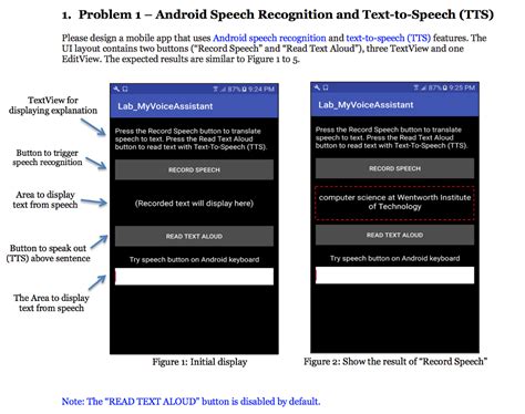 Solved In Android Studio Use Features Of Speech Recognition Chegg
