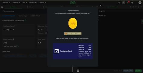 Harsh Tailor On Linkedin Geekstreak Geekstreak24 Vitbhopal Geeksforgeeks Deutschebank Python3