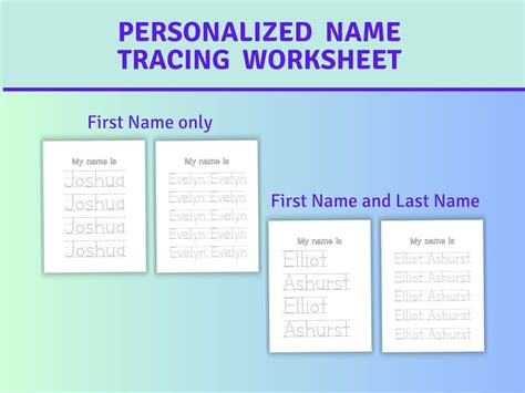 Printable Custom Name Tracing Personalized Name Tracing Name Trace Handwriting Digital