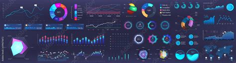 Dashboard Infographic Charts Graph And Graphic UI UX KIT Elements Info Chart Elements For