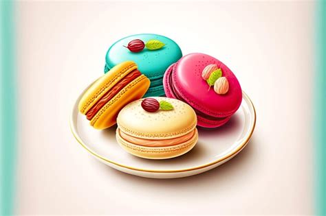 Premium Photo Small Round French Macarons Mouthwatering Pastry With Jam