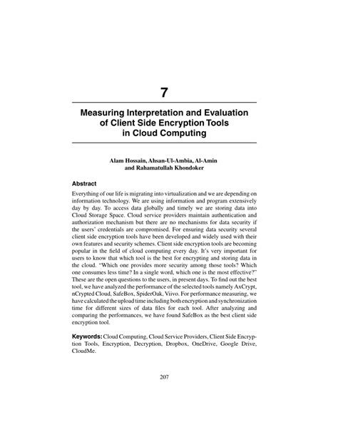 Pdf Measuring Interpretation And Evaluation Of Client Side Encryption