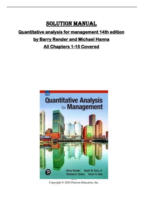 Solution manual for Quantitative analysis for management 14th edition by Barry Render and ...