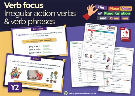 Year 2 The Place Value Of Punctuation And Grammar Verb Focus