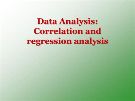 Ppt Data Analysis Correlation And Regression Analysis Powerpoint