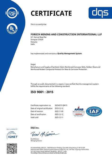 Quality Management Certificate Fmci Forech