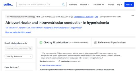 Atrioventricular And Intraventricular Conduction In Hyperkalemia [scite Report]