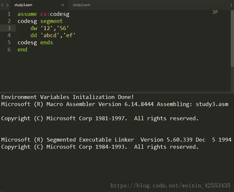 汇编伪指令dbdwdd与他们的字符串dw定义字符串 Csdn博客