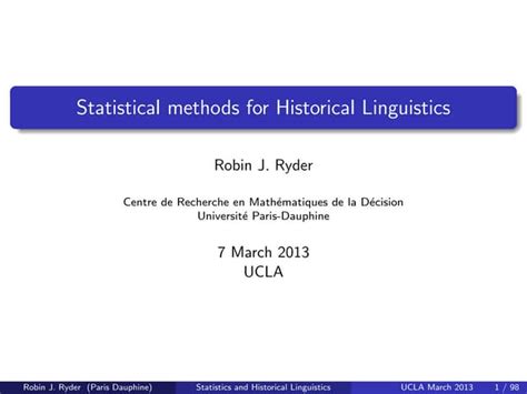 Statistical Methods In Historical Linguistics Ppt