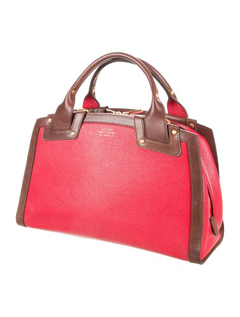 Smythson Structured Leather Satchel Handbags Syn20858 The Realreal
