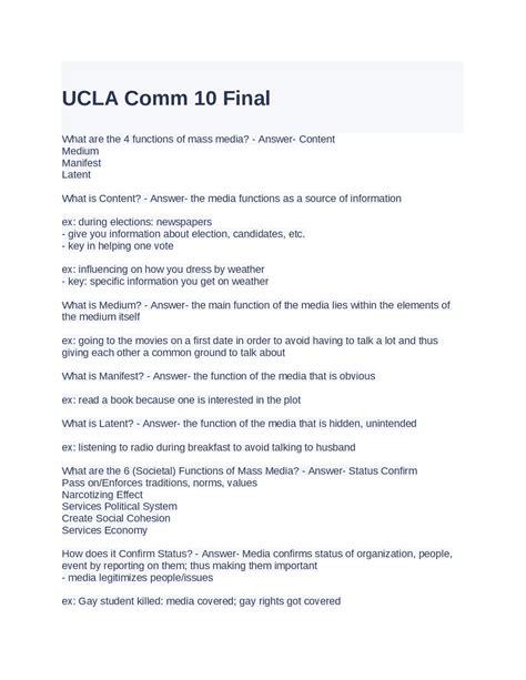 Cla Comm 10 Final Exam Questions With Correct Answers Exams Advanced