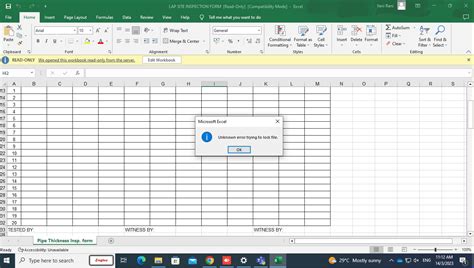 microsoft excel unknown error trying to lock file microsoft community