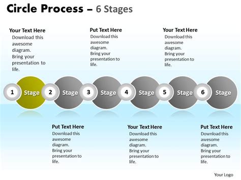 Circle Process 6 Stages 18 PowerPoint Presentation Sample Example Of PPT Presentation