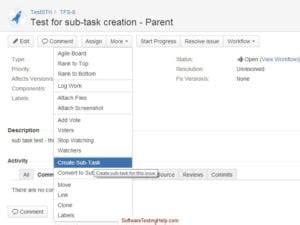 JIRA Sub Task With Example JIRA Create Sub Task