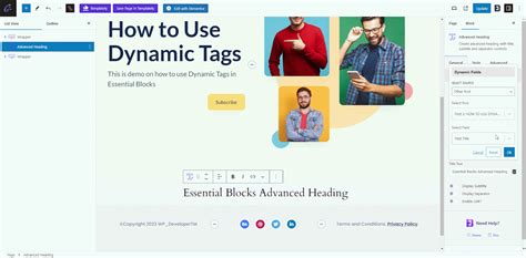 How To Use Dynamic Tags Support In Essential Blocks Essential Blocks