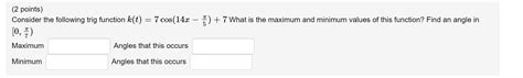 Solved Points Consider The Following Trig Function Chegg