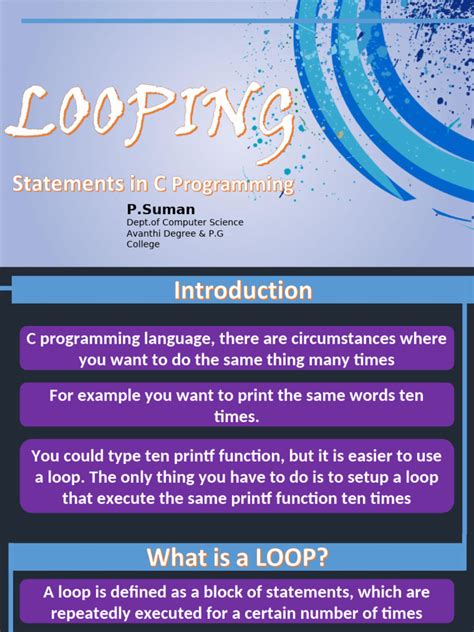 c looping statements p suman pdf