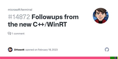 Followups From The New C WinRT Issue Microsoft Terminal GitHub