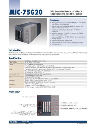 Mic 75g20 Advantech Pdf Catalogs Technical Documentation Brochure