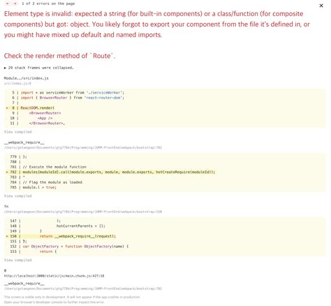 Javascript React Check The Render Method Of `route` Helpme Tt