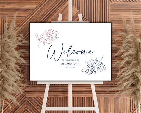 Editable Welcome Board Template On Canva Customizable Event Sign