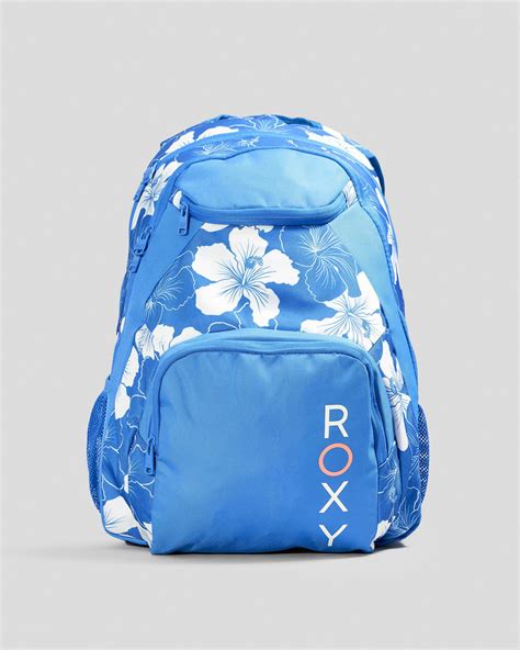 Shop Roxy Shadow Swell Printed Backpack In Nebulas Blue Hippy Hibiscus