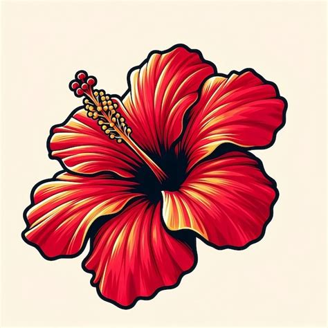 Hibiscus Flower Vector Premium Ai Generated Image