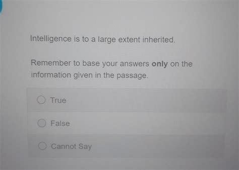 Solved Intelligence Is To A Large Extent Inherited Remember