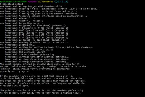 Maybe Need Add Boottime To Wait Mathine Start · Issue 1765 · Laravelhomestead · Github