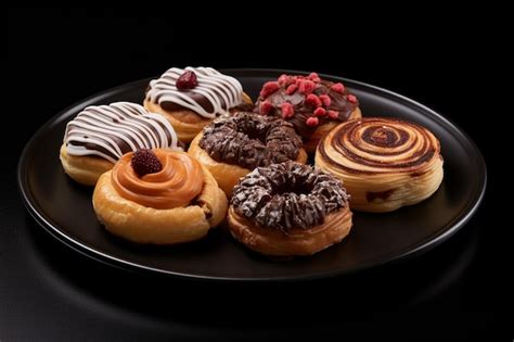 High Angle Delicious Pastry On Plate Premium Ai Generated Image