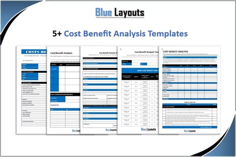 Cost Benefit Analysis Templates Blue Layouts