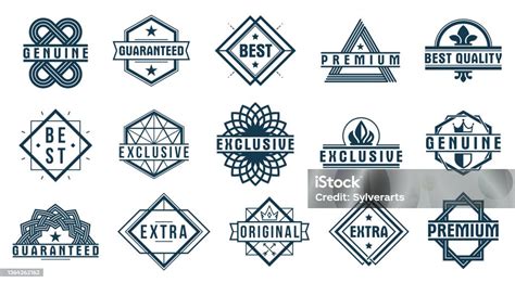 Premiumvektoremblemeset In Bester Qualität Schwarzweiße Abzeichen Und Logoskollektion Für