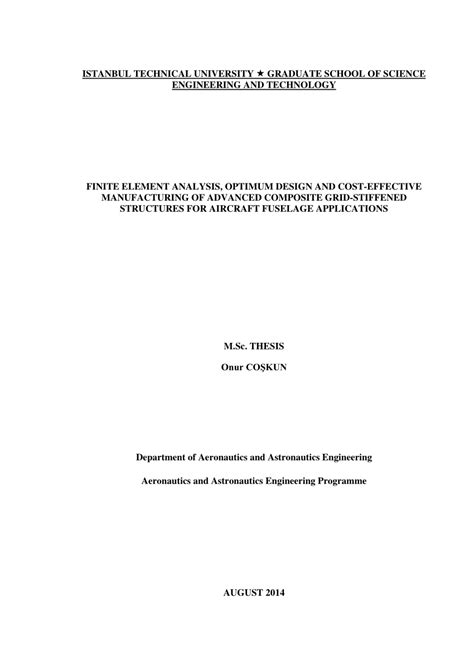 PDF FINITE ELEMENT ANALYSIS OPTIMUM DESIGN AND COST EFFECTIVE MANUFACTURING OF ADVANCED