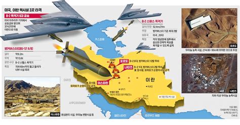 B 2 폭격기 6대 띄운 美벙커버스터 14발로 지하 核시설 폭격