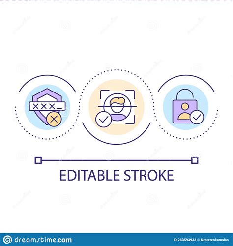 Biometric Authentication Loop Concept Icon Stock Vector Illustration Of Identity Protection