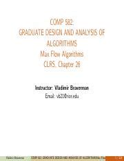 Max Flow Algorithms In Design And Analysis Of Algorithms Course Hero