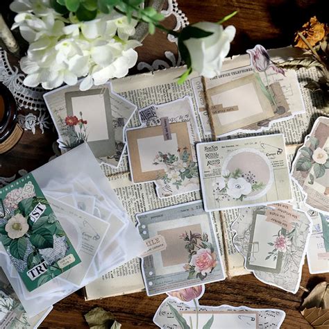 꽃 편지 메모지 스티커 정크 저널 일기 플래너 스크랩북 장식 스티커 Diy 공예 사진 앨범 50 피스 Aliexpress