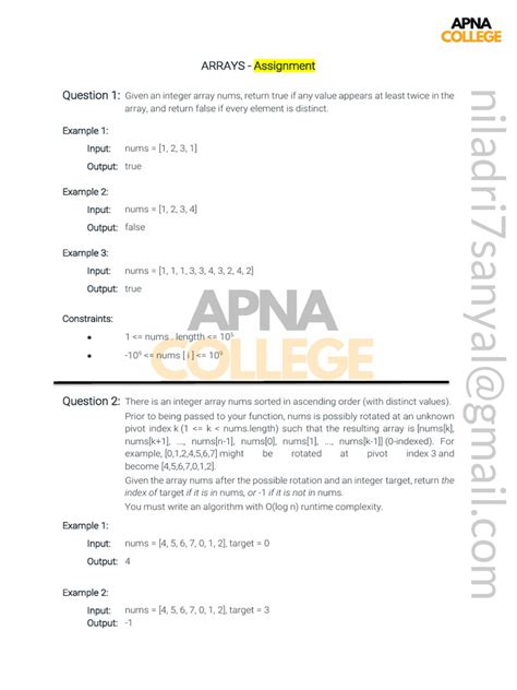 Arrays Assignmenttype 1 Pdf Computer Programming Software