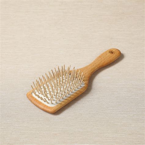 Rectangular Wooden Hairbrush Copper Beech
