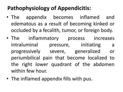 Appendicitis In Human Body An Overview Ppt