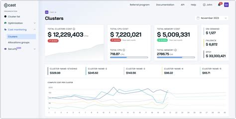 Organizational Cluster Cost Report
