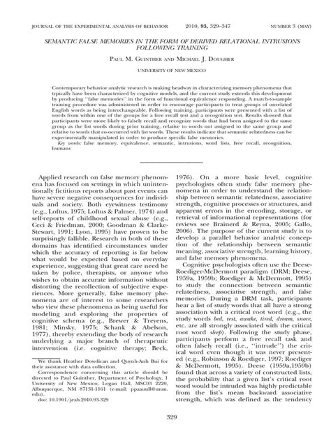 semantic false memories in the form of derived relational intrusions